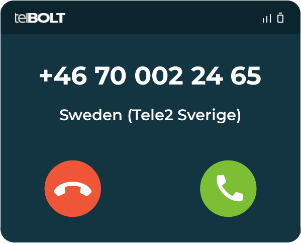 Vem är 0700022465 / 070-002 24 65 från Sverige - telBOLT