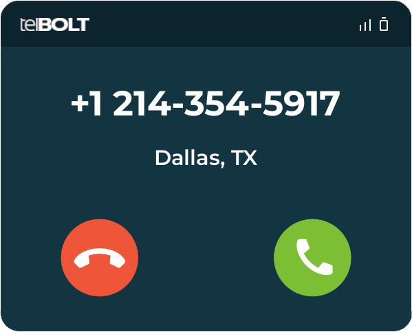 Who is 2143545917 / (214) 354-5917 from Dallas, TX - telBOLT