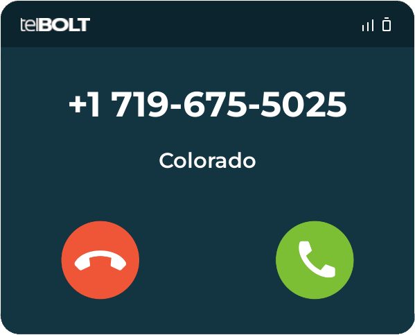 Who is 7196755025 / (719) 675-5025 from Colorado - telBOLT